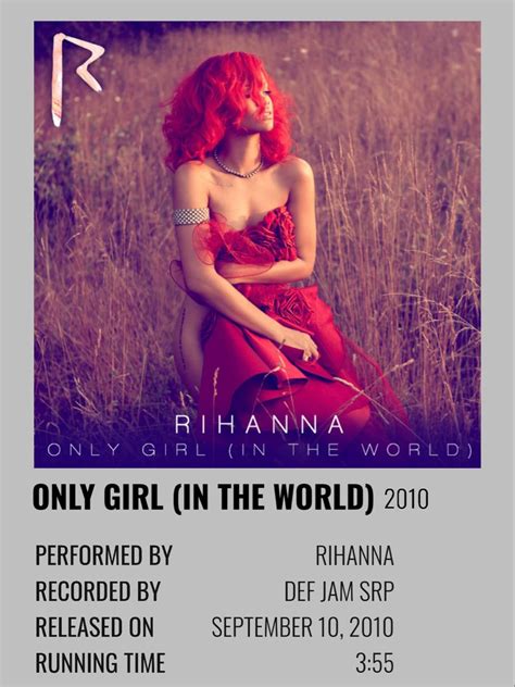 Rihanna Only Girl In The World Single Cover 90s Vintage Polaroid Poster