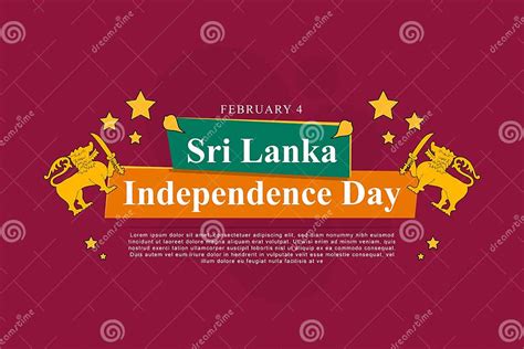 Sri Lanka Independence Day Background Stock Vector Illustration Of