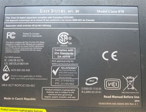 Cisco 870 Series Cisco 877 Integrated Services Router Adsl 4 Port No Ac