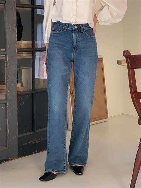 프렌치오브 밀리 가을 데님 세미 부츠컷 와이드 청바지 팬츠