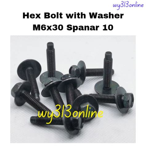 M6x30 Spanar 10 Original Nissan Hex Bolt With Washer 1pc Shopee Malaysia