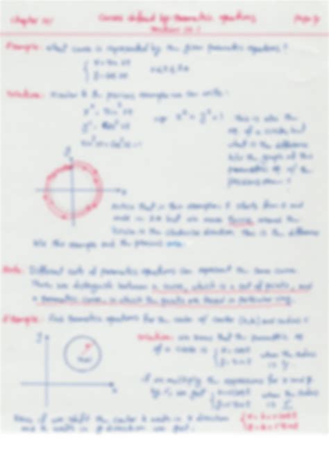 SOLUTION Curves Defined By Parametric Equations Section Studypool