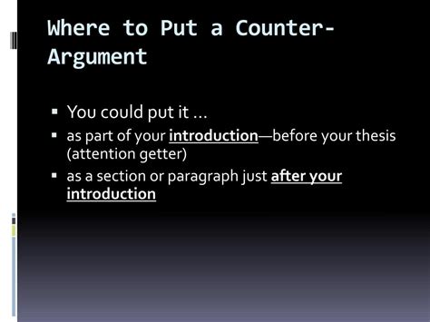 PPT Expanding Your Position Paper Counter Argument PowerPoint Presentation ID