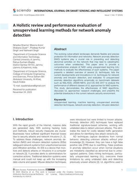 Pdf A Holistic Review And Performance Evaluation Of Unsupervised Learning Methods For Network