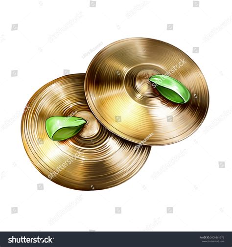 심벌즈 타악기 사실적인 그림 백색의 배경 스톡 일러스트 2000861972 Shutterstock