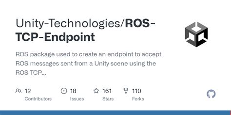 Github Unity Technologiesros Tcp Endpoint Ros Package Used To