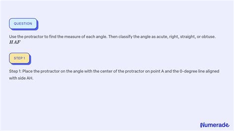 ⏩solved Use The Protractor To Find The Measure Of Each Angle Then… Numerade