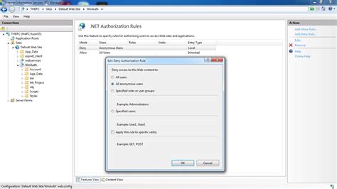 how to deny anonymous users access as a step of windows authentication in asp tutorial