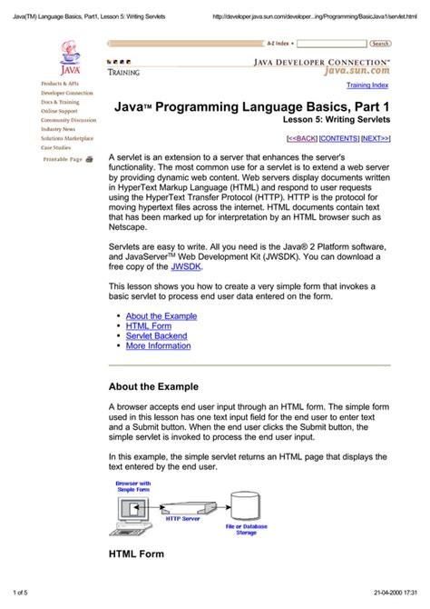 Java Programming Language Basics Pdf
