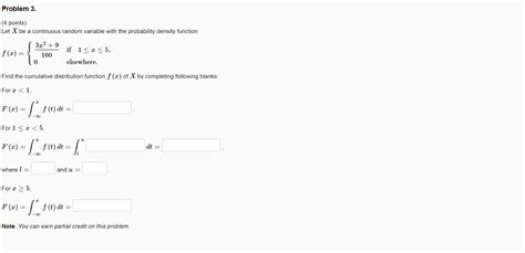solved problem 3 4 points let x be a continuous random