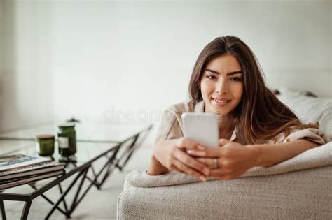 App And Gadget For Work Positive Millennial European Woman Typing On