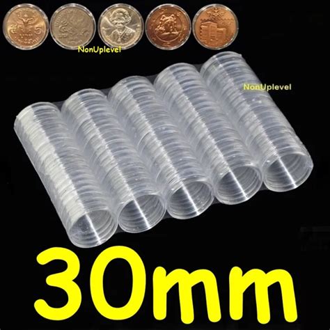 ตลับใส่เหรียญ 30mm 100 ตลับ พร้อมกล่องใส่ ใส่เหรีญ 5บาทครุตตรง ครุฑเฉียง เหรียญที่ระลึก กล่อง