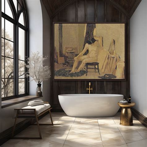 Nude Seated By A Stove Great Canvas Arts