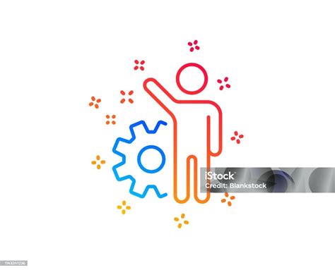 Employee Line Icon Business Management Sign Vector Stock Illustration