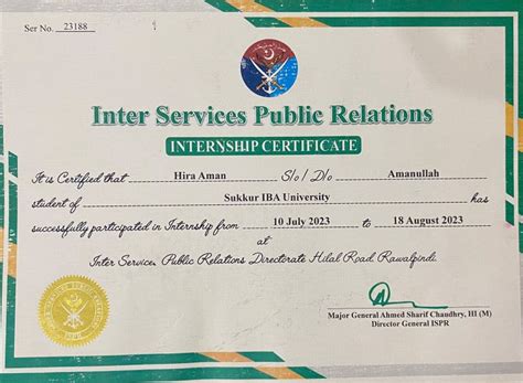 Hira Dharejo On Linkedin Internship Ispr Communications Publicrelations