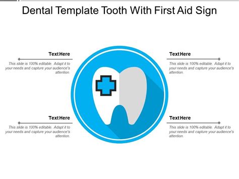 Dental Template Tooth With First Aid Sign Powerpoint Templates