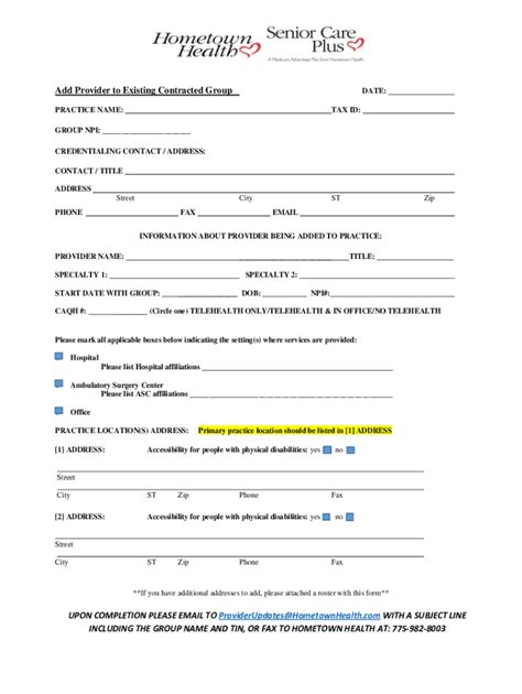 Fillable Online Credentialing Contact Address Fax Email Print