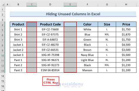 How To Delete Unused Columns In Excel Methods