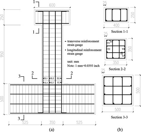 Reinforcement And Cross Sectional Details A Vertical Section And