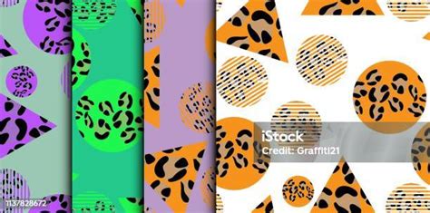 재규어 스팟을 가진 현대 완벽 한 패턴 세트 현대 벡터 템플릿입니다 디자인에 대 한 템플릿입니다 표범에 대한 스톡 벡터 아트 및 기타 이미지 Istock