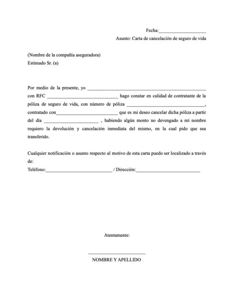 Modelo De Carta Para Dar De Baja Un Seguro Somospymesunidas Es