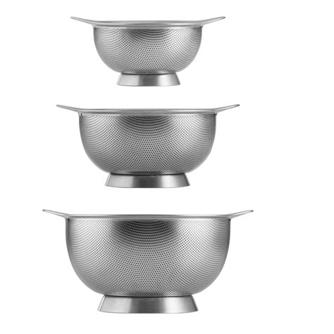 3 Pk Stainless Steel Colanders Tramontina Usa