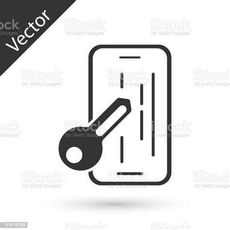 흰색 배경에 격리 된 스마트 폰 아이콘용 회색 유리 화면 보호기 유리 용 보호 필름 휴대 전화에 대한 투명 소프트 유리 벡터 Lcd에 대한 스톡 벡터 아트 및 기타 이미지