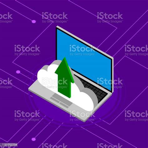 랩톱을 3d 클라우드 컴퓨팅 아이콘으로 업로드 0명에 대한 스톡 벡터 아트 및 기타 이미지 0명 3차원 형태 개념 Istock