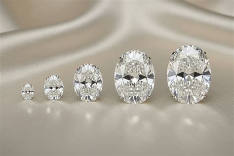 Oval Diamond Size Chart Carat Weight To Mm Dimensions Guide Variation