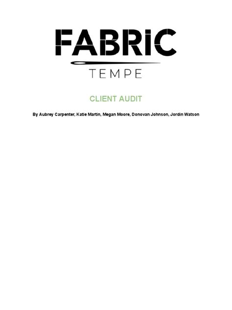 Fabric Communications Audit Pdf