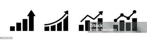성장하는 화살표 차트 아이콘입니다 화살표가 있는 성장하는 막대입니다 문자 모양에서 차트 아이콘을 늘립니다 화살표가 있는 진행률 그래픽입니다 스톡 벡터 일러스트레이션 0명에