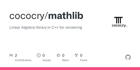 Github Cococrymathlib Linear Algebra Library In C For Rendering