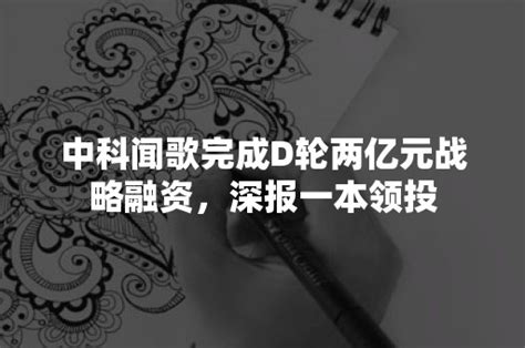 中科闻歌完成d轮两亿元战略融资，深报一本领投 加搜科技