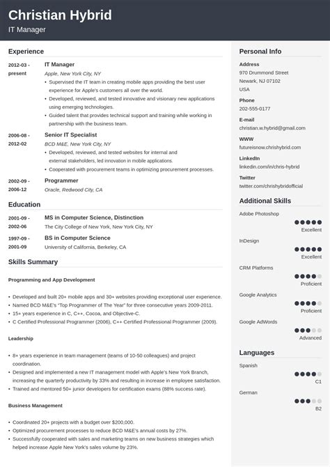 Combination Resume Template Word Printable At A Glance