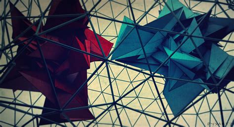 Wallpaper Digital Art Window Abstract 3d Red Cgi Symmetry Blue Glass Triangle Grid