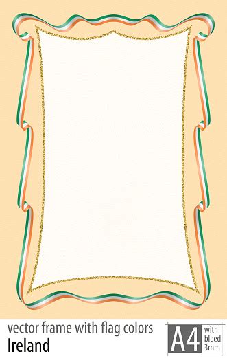 프레임과 보호 그리드 아일랜드 국기의 색상의 리본 테두리 벡터와 피 3 M M 공란에 대한 스톡 벡터 아트 및 기타 이미지 공란 교육 디자인 Istock