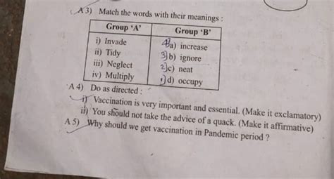 A3 Match The Words With Their Meanings Begin{tabular} { L L }