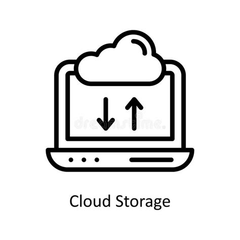 Cloud Storage Vector Outline Icon Style Illustration Eps 10 File Stock Vector Illustration Of