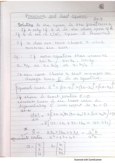 projections and least squares pdf