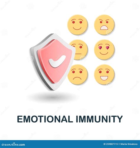 Emotional Immunity Icon 3d Illustration From Human Productivity Collection Stock Vector