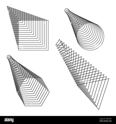 Shapes Lines Volume Sketch Drawing Geometric Shape Vector Illustration Eps 10 Stock Vector