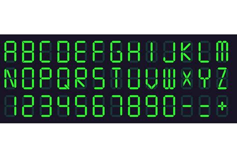 Digital Display Font Alarm Clock Letters And Numbers Electronic Alph By Tartila Thehungryjpeg