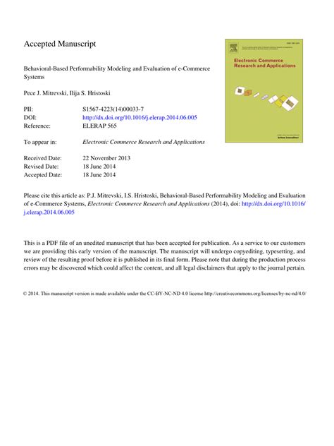 Pdf Behavioral Based Performability Modeling And Evaluation Of E Commerce Systems