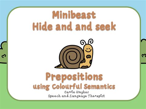 Minibeast Hide And Seek Prepositions Using Colourful Semantics