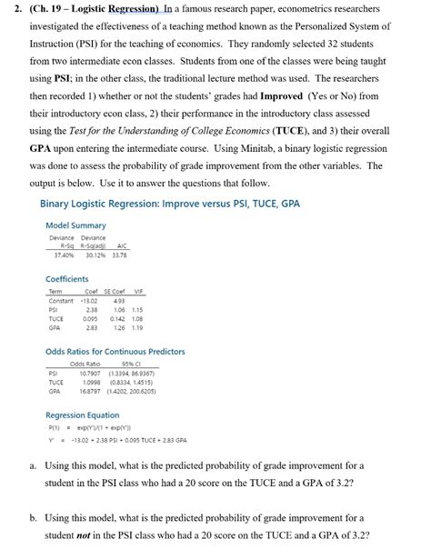 Solved Ch Logistic Regression In A Famous Chegg Com