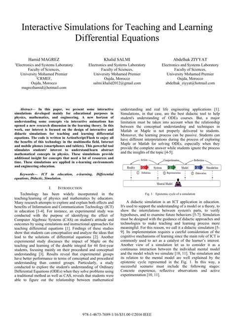 Pdf Interactive Simulations For Teaching And Learning Differential