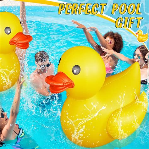 Hungdao 2 Pack Giant Inflatable Duck Float Cute Duck Pool Floats Large