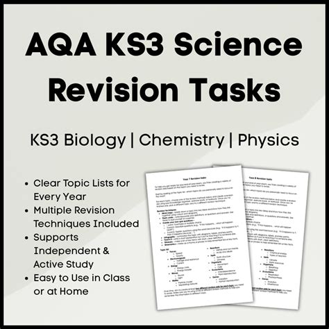 Ks3 Science Revision Task Sheets Cmgs Science Lessons