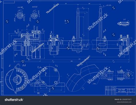 Assembly Drawing Drive Shaft Coupling Vector Stock Vector Royalty Free 2502877977 Shutterstock