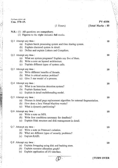 university of mumbai s y b sc i t sem iii modern operating systems old question papers feb